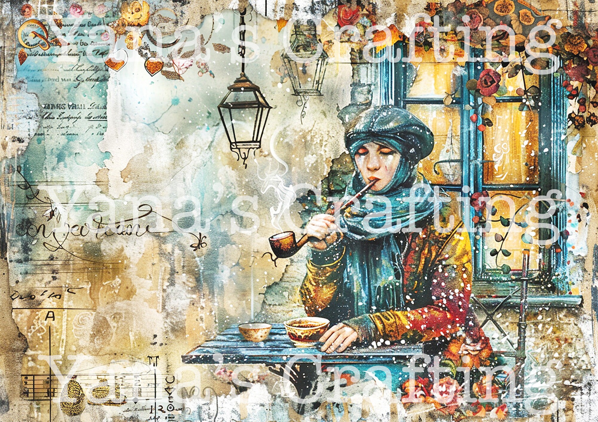 25 Printable WINTER Themed PAGES / Printable Junk Journal / Vintage ...