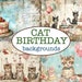 25 Printable BIRTHDAY CAT PAGES / Junk Journal / Animals Scrapbooking ...