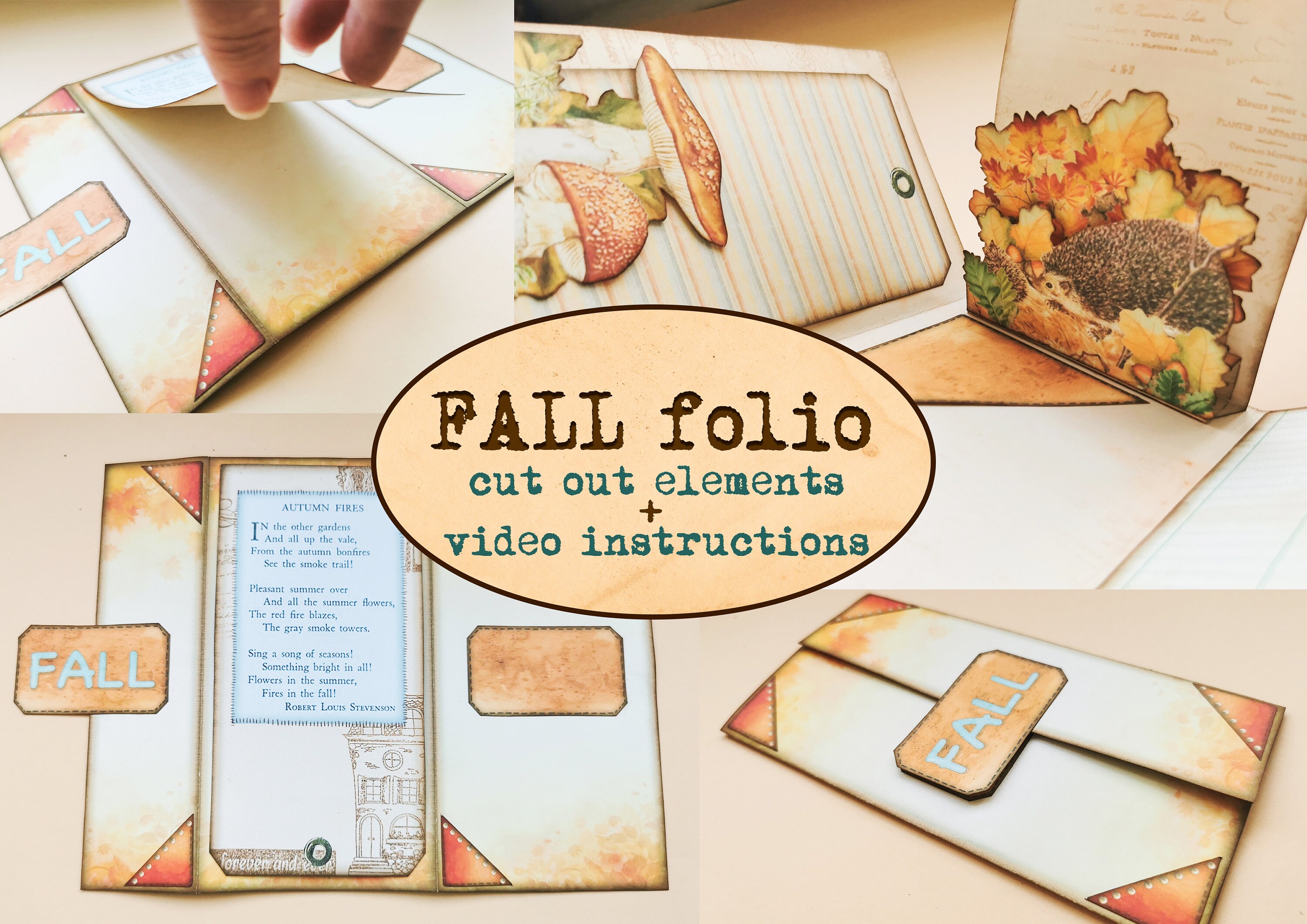 Handmade FALL Folio / Printable Insert for You AUTUMN - Etsy