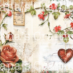 30 Printable FLORAL PAGES / Junk Journal / Scrapbooking Paper ...