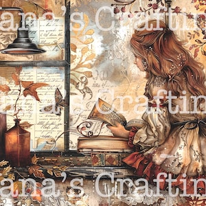 25 Printable BOOK PAGES / Reading Themed Junk Journal / Scrapbooking ...