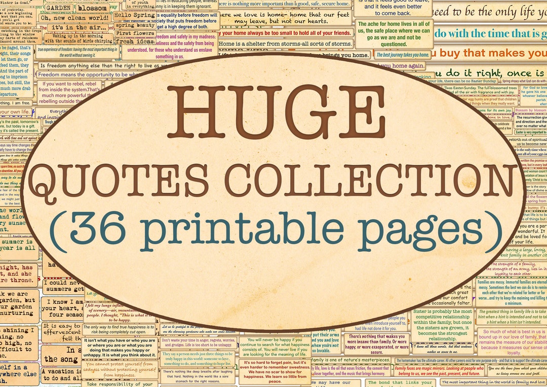 Huge Printable QUOTE BUNDLE (36 Pages) / Cut Out Ephemera / Journal ...