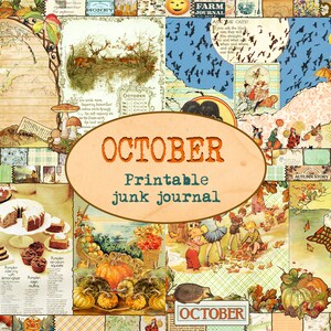 OCTOBER Journal KIT 12 Sheets / Printable Junk Journal / Fall / Autumn ...
