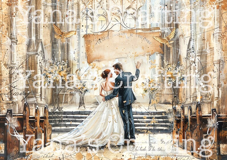25 Printable WEDDING Printable Backgrounds / Love Junk Journal ...