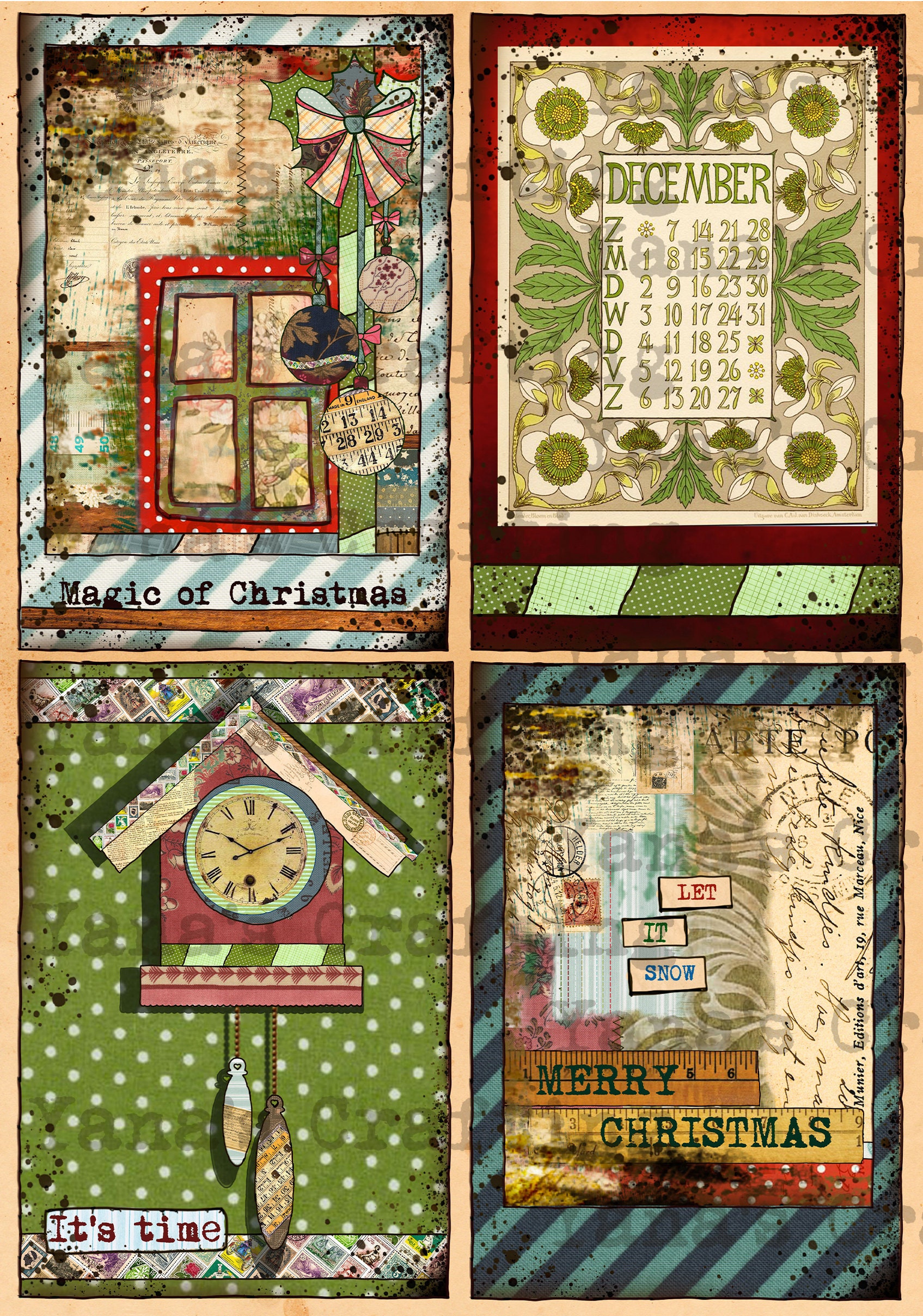 Christmas journal kit / Printable journaling pages / Christmas | Etsy