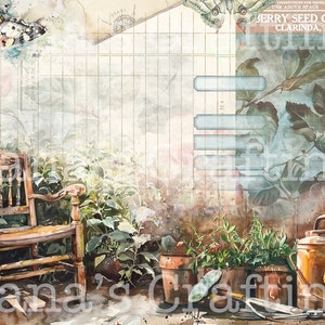 Printable GARDEN Junk Journal (20 Pages): Spreads, Embellishments ...