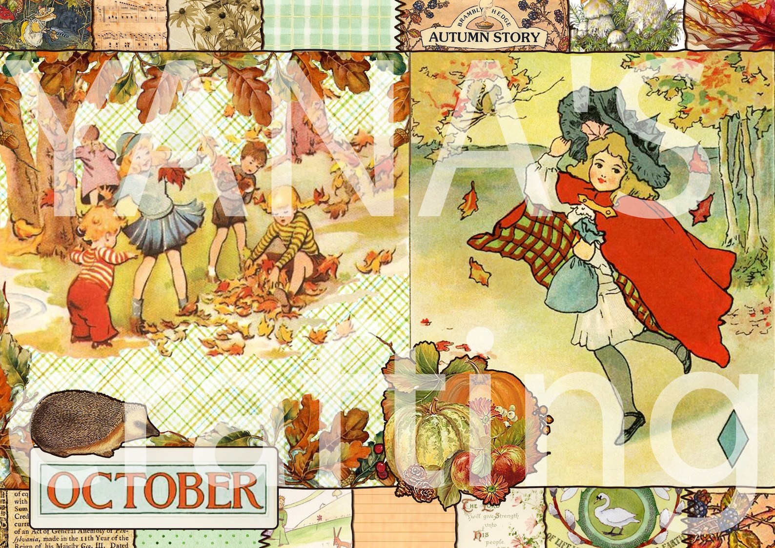 OCTOBER Journal KIT 12 Sheets / Printable Junk Journal / | Etsy