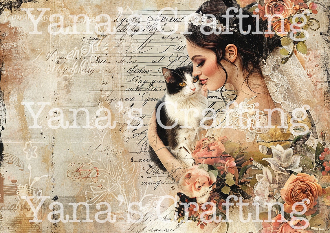 25 Printable CAT PAGES / Junk Journal / Animals Scrapbooking Paper ...