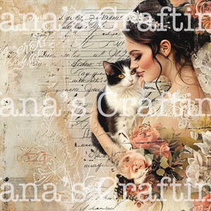 25 Printable CAT PAGES / Junk Journal / Animals Scrapbooking Paper ...