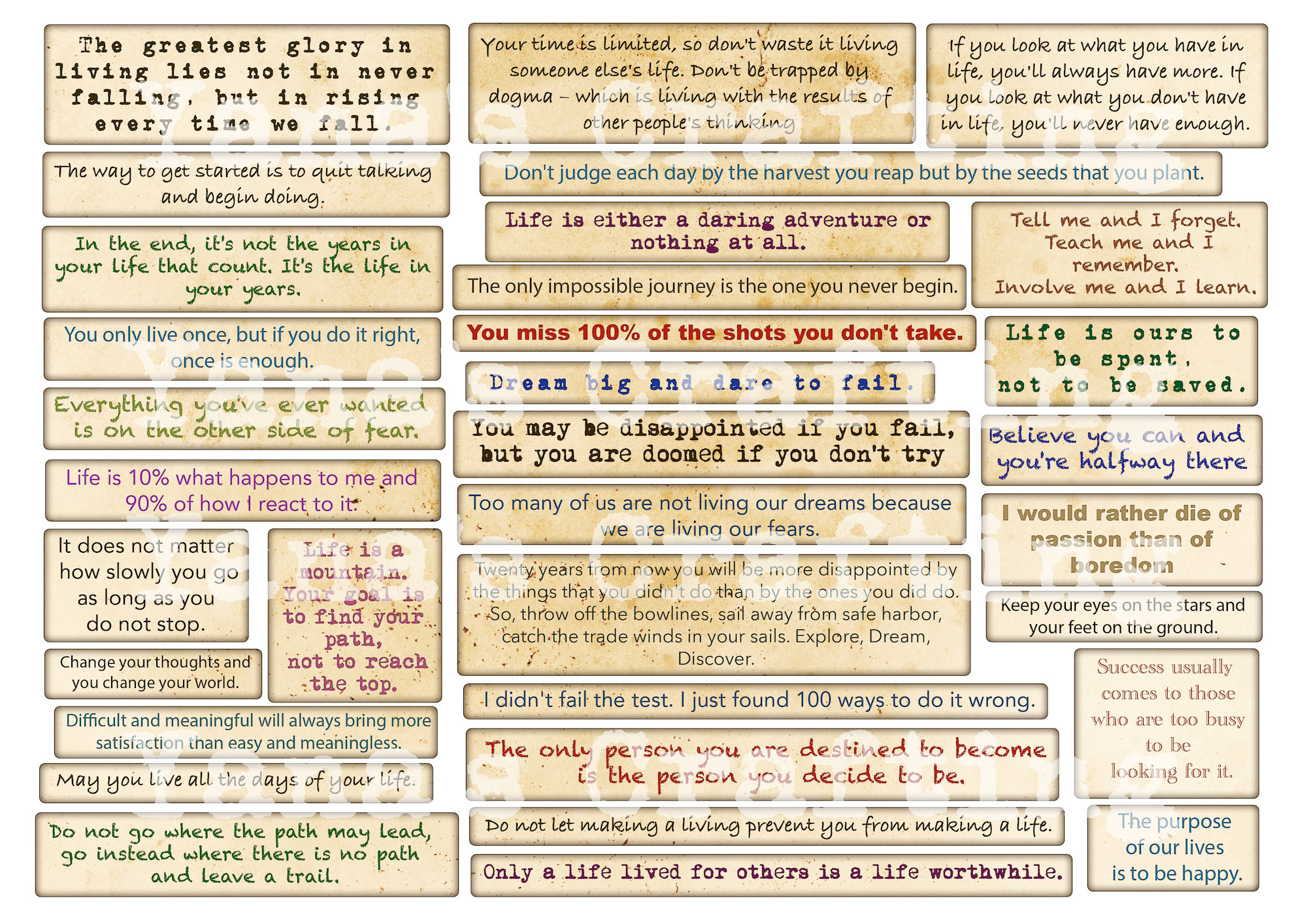 LIFE Printable Quotes Sentiments for Journaling / Vintage - Etsy