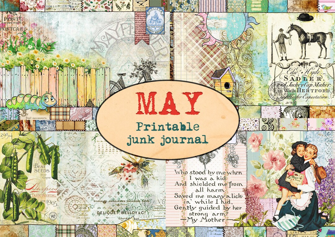 MAY Journal KIT / 12 Sheets / Junk Journal / Spring / Handmade - Etsy