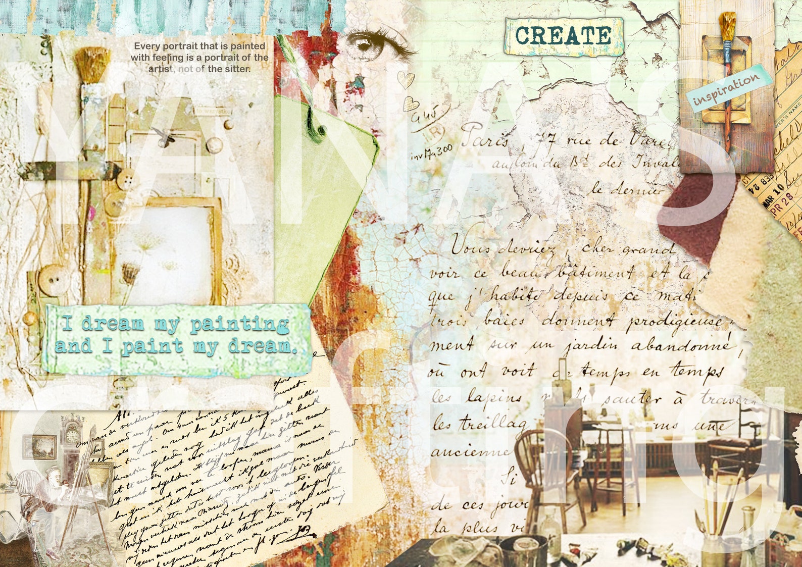 ARTIST TEARS Journaling Kit 15 Pages / Printable Junk | Etsy