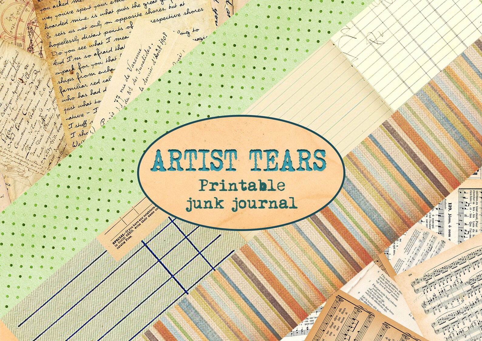 ARTIST TEARS Journaling Kit 15 Pages / Printable Junk | Etsy