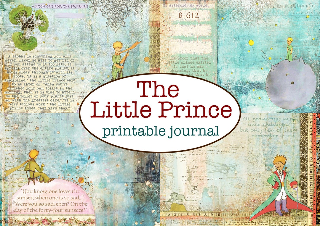 The Little Prince Journaling Kit (35 Pages) / Printable Paper, Tags ...