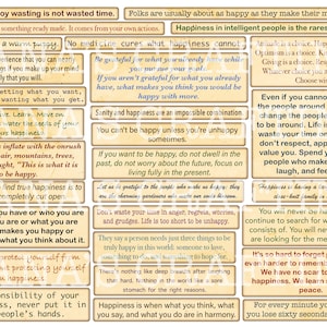 HAPPINESS Printable Quotes / Cut Out Ephemera / Sentiments Printable ...