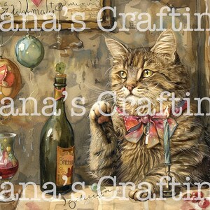 25 Printable BIRTHDAY CAT PAGES / Junk Journal / Animals Scrapbooking ...