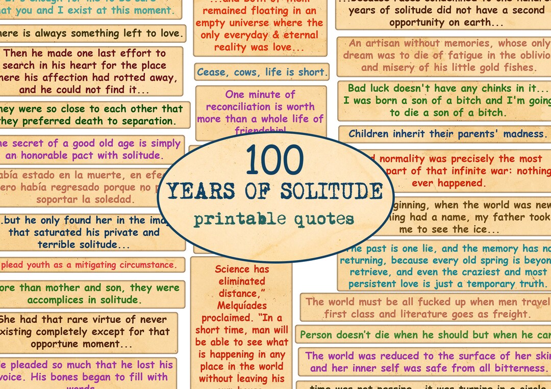 One Hundred Years of Solitude -- Quotes and Phrases / Journaling ...