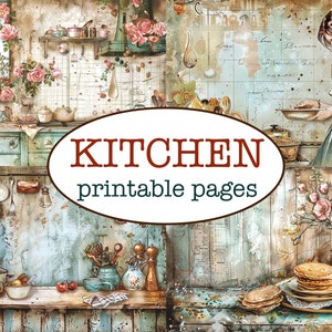 25 Printable KITCHEN PAGES / Cooking Junk Journal / Scrapbooking Paper ...