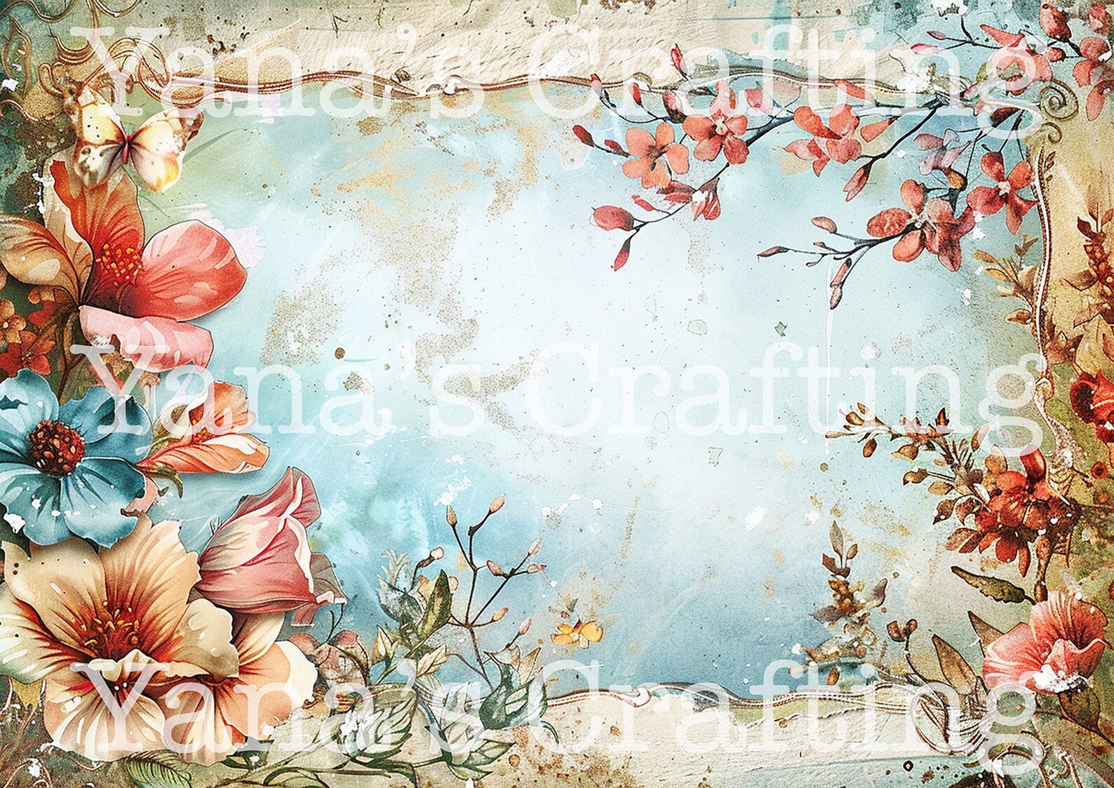 30 Printable FLORAL PAGES / Junk Journal / Scrapbooking Paper ...