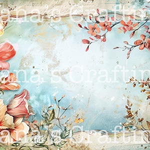 30 Printable FLORAL PAGES / Junk Journal / Scrapbooking Paper ...