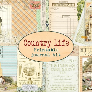 Country Life Journaling Kit (15 Pages) / Printable Junk Journal ...