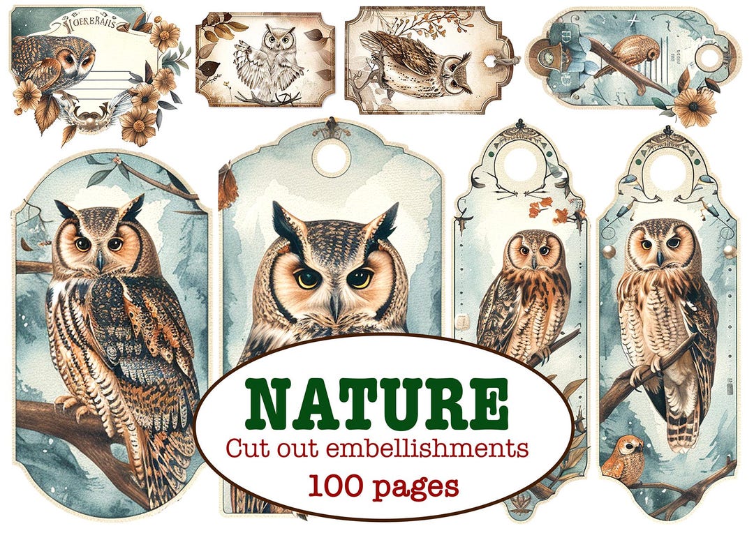 100 NATURE Themed Pages - Cut Out Embellishments / Printable Garden ...