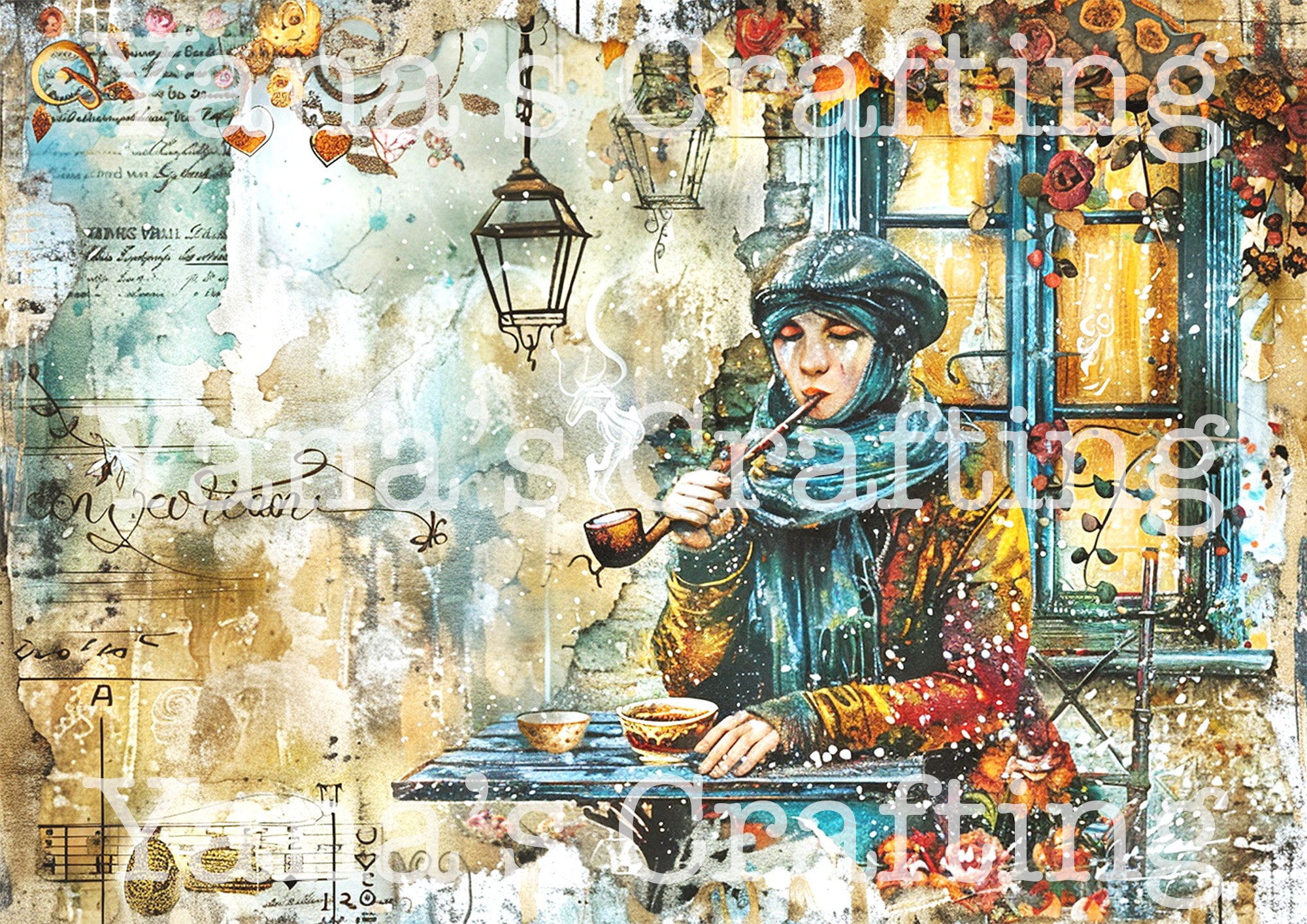 25 Printable CAFE Themed PAGES / Printable Junk Journal / Vintage ...