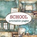 25 Printable SCHOOL Themed PAGES / Printable Junk Journal / Vintage ...