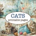 25 Printable CAT PAGES / Junk Journal / Animals Scrapbooking Paper ...