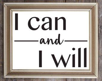 I Can and I Will Expressive, Positive, and Colorful Affirmation for ...