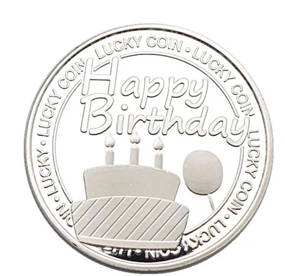 Happy Birthday Silver Lucky Coin - Etsy