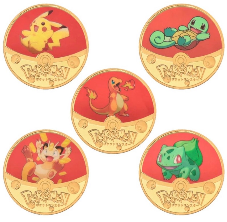 5 Pokemon Collectors Coins - Etsy UK