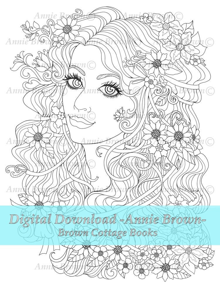 Maiden Coloring Page Digital Download Adult Coloring Page - Etsy