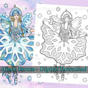 Winter Fairies Coloring Page Fantasy Art Printable Download - Etsy