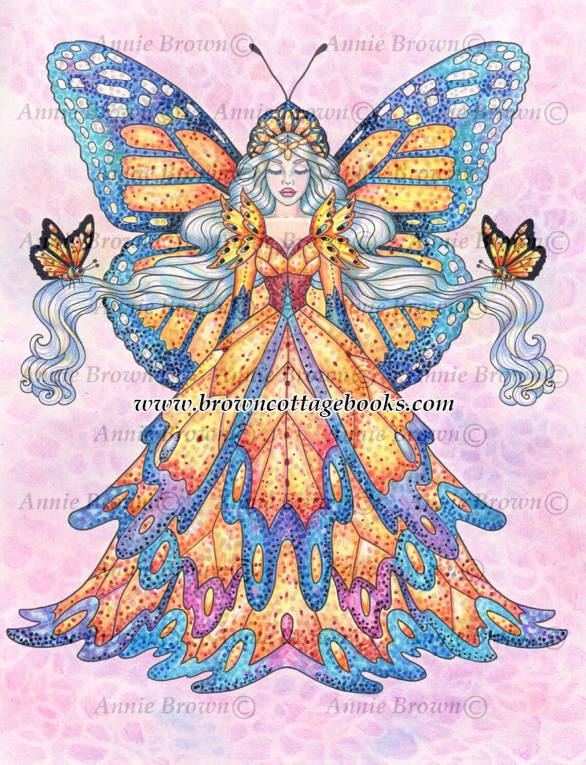 Fairies Coloring Page Fantasy Art Butterfly Wings Printable | Etsy