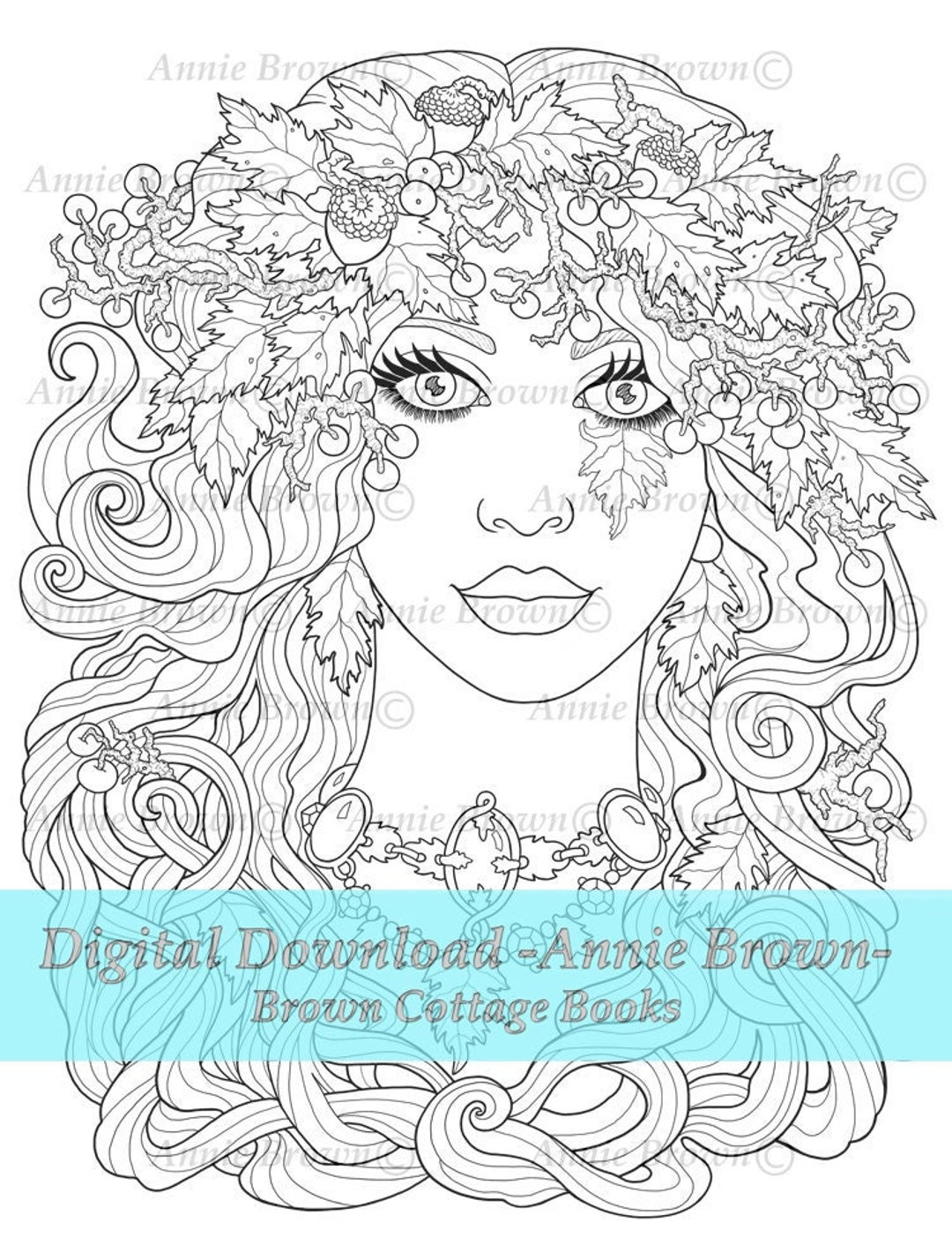 Adult Coloring Page, Fantasy Art, Printable Download, Coloring Page ...