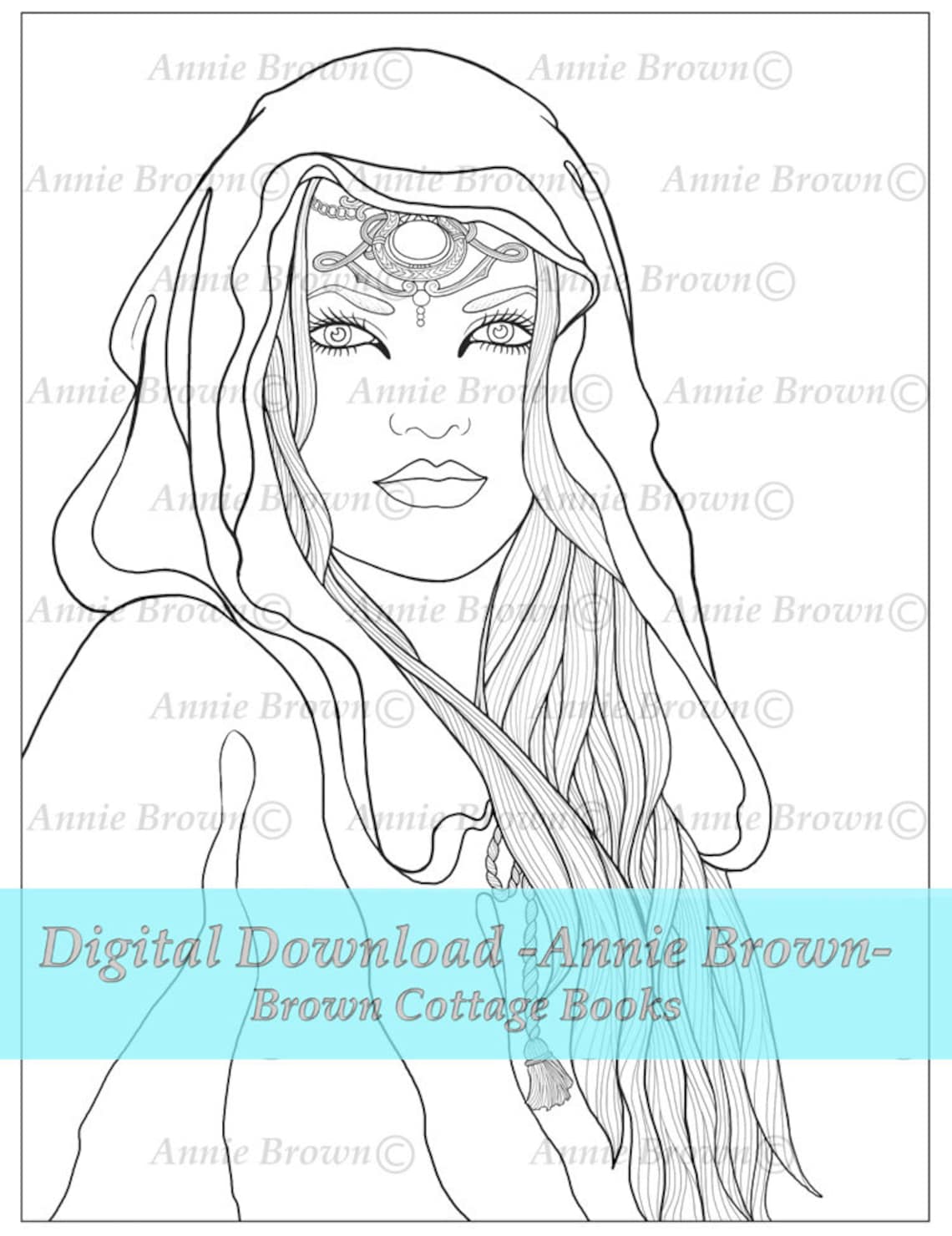 Fae Coloring Page Fantasy Art Printable Download Line Art - Etsy