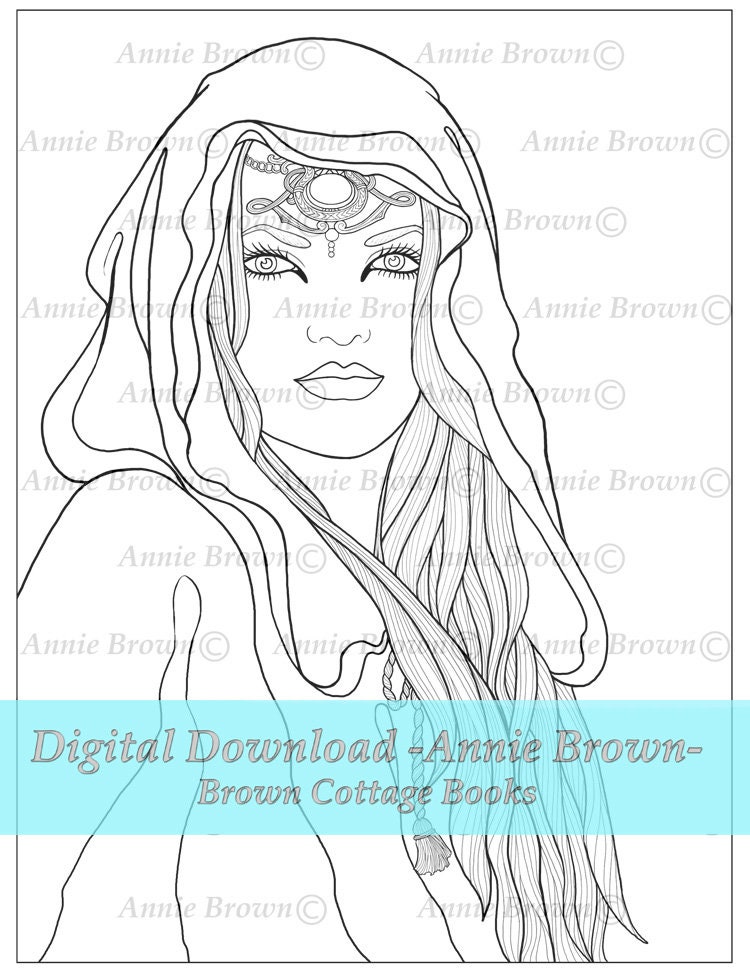 Fae Coloring Page Fantasy Art Printable Download Line Art - Etsy