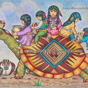 Turtle Storyteller Coloring Page Instant Download Printable File Line ...