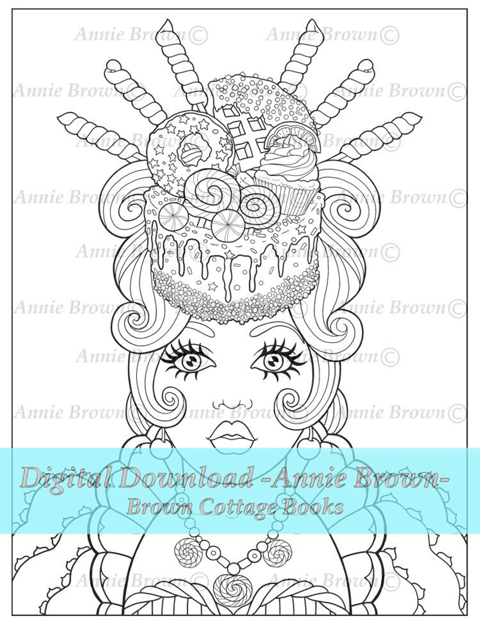 Dessert Coloring Page Fantasy Art Printable Download | Etsy