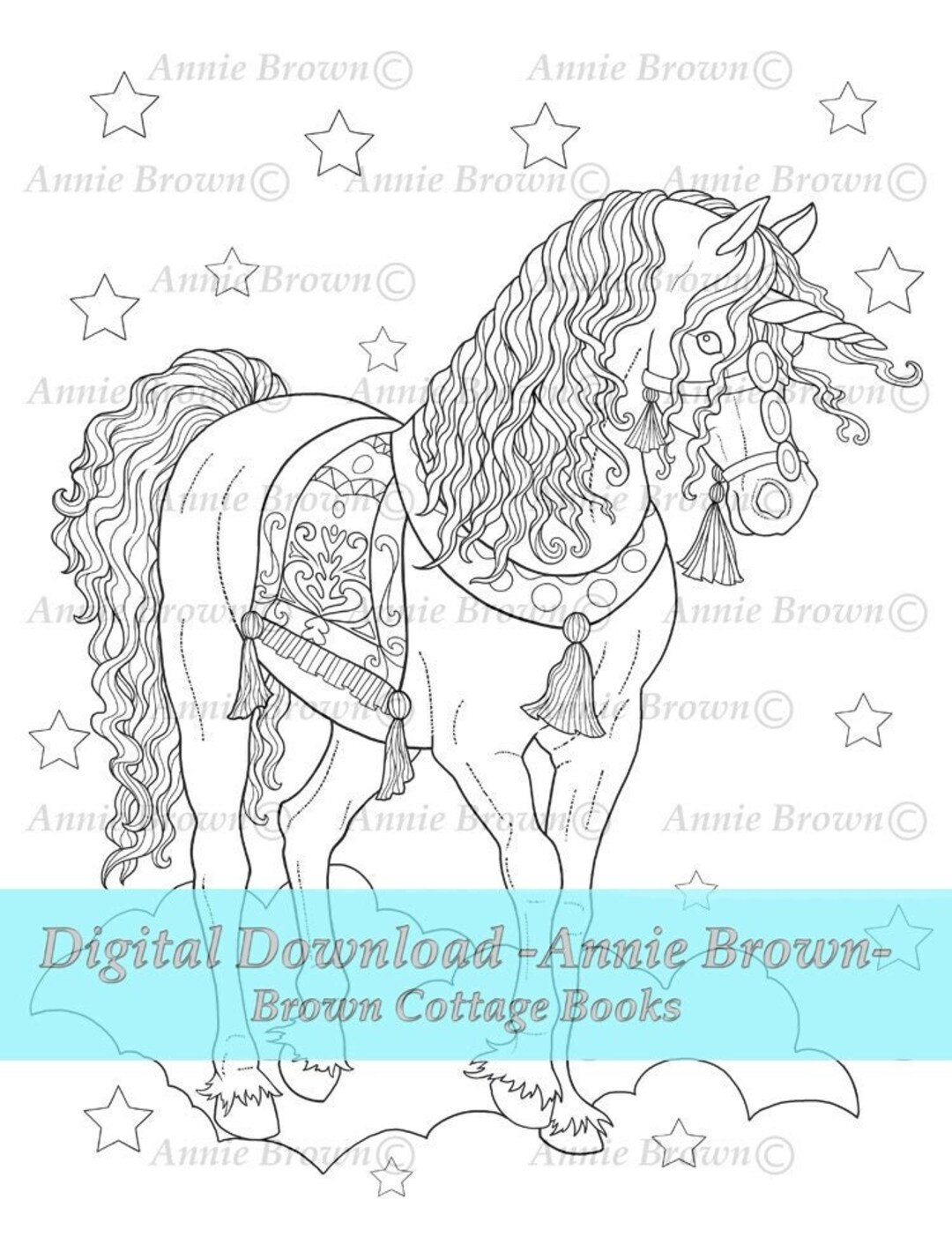 Unicorn And Horse Coloring Pages