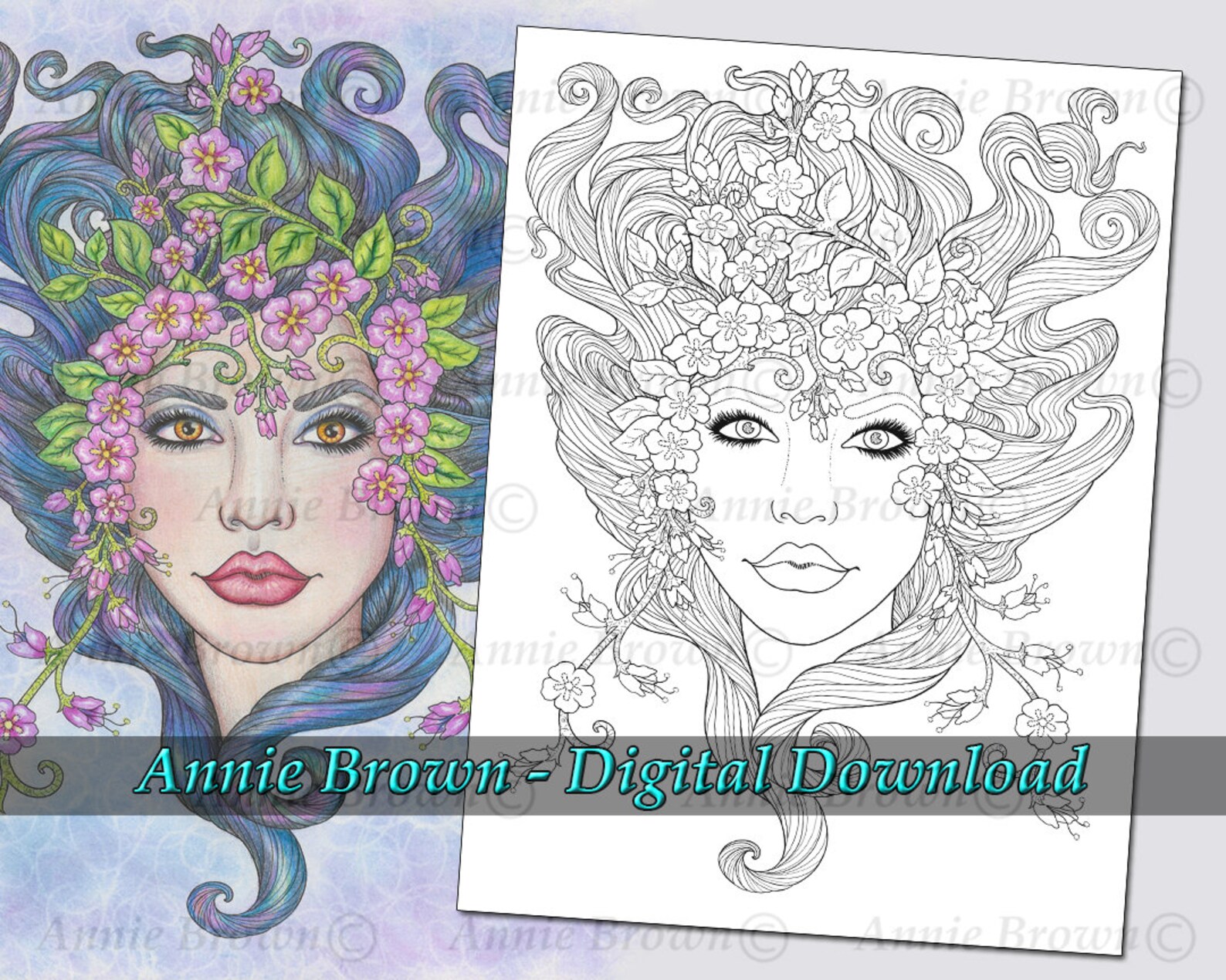 Fae Fairies Coloring Page Line Art Instant Download - Etsy