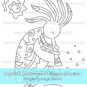 Kokopelli Dance Coloring Page Instant Download Printable File Line Art ...