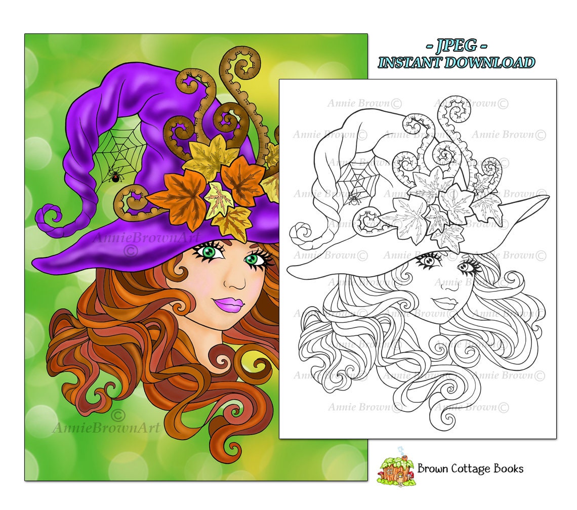 Halloween Coloring Page, Instant Download, Line Art, Printable, Holiday ...