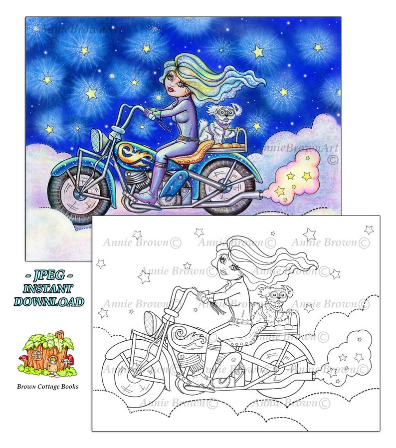 Adult Coloring Page Fantasy Coloring Page Line Art - Etsy