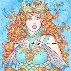 Mermaid Warrior Coloring Page Instant Download Printable File Line Art ...