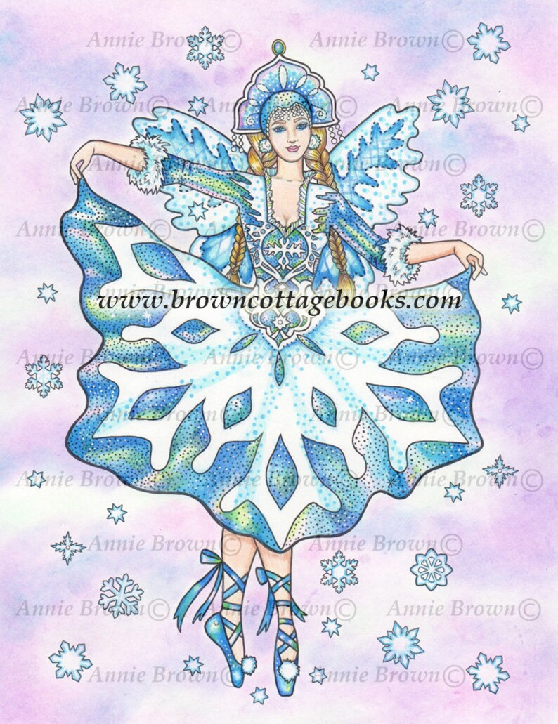 Winter Fairies Coloring Page Fantasy Art Printable Download - Etsy