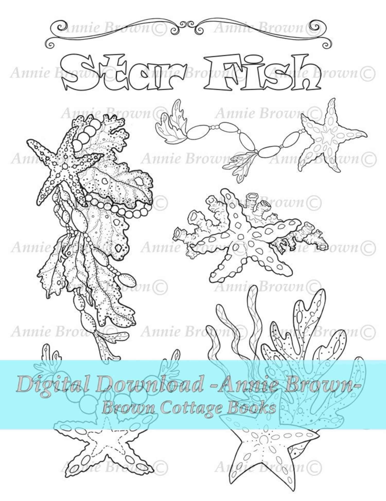 Coloring Page Ocean Line Art Instant Download Printable - Etsy