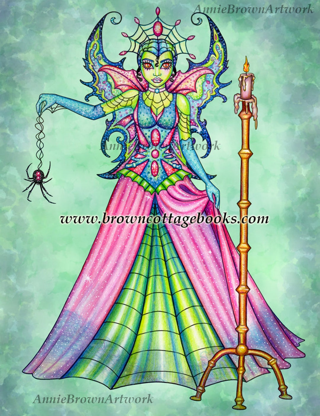 Spider Fairy Coloring Page Instant Download Printable File Fairies ...