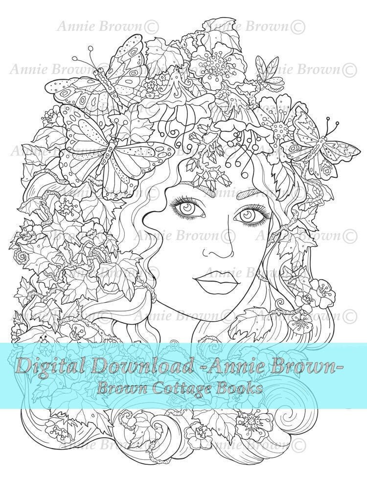 Kids' Crafts Fantasy Girl Adult Coloring Pages Fantasy Maiden Printable ...